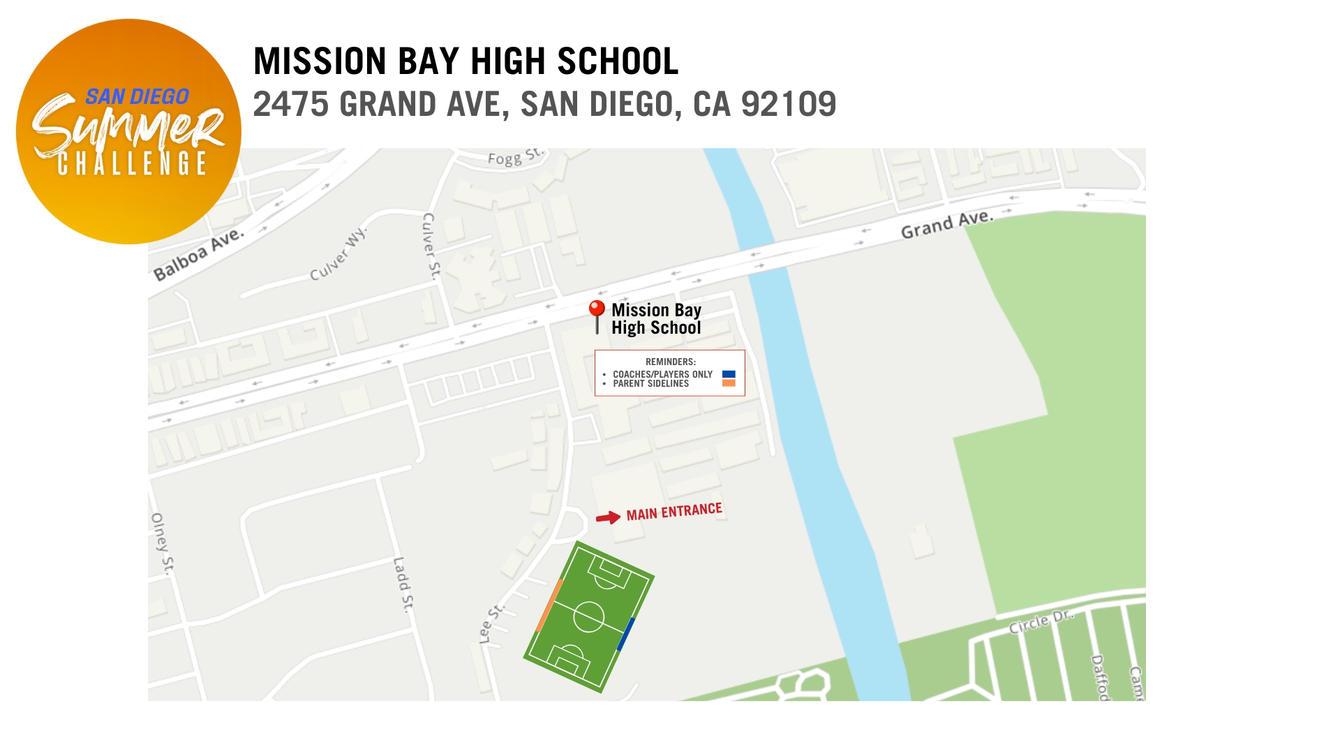 Field Locations – San Diego Summer Challenge